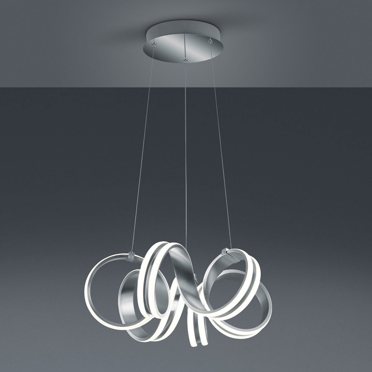 LED integrated Pendant in Brushed Aluminium (1542CAR325010105 ...