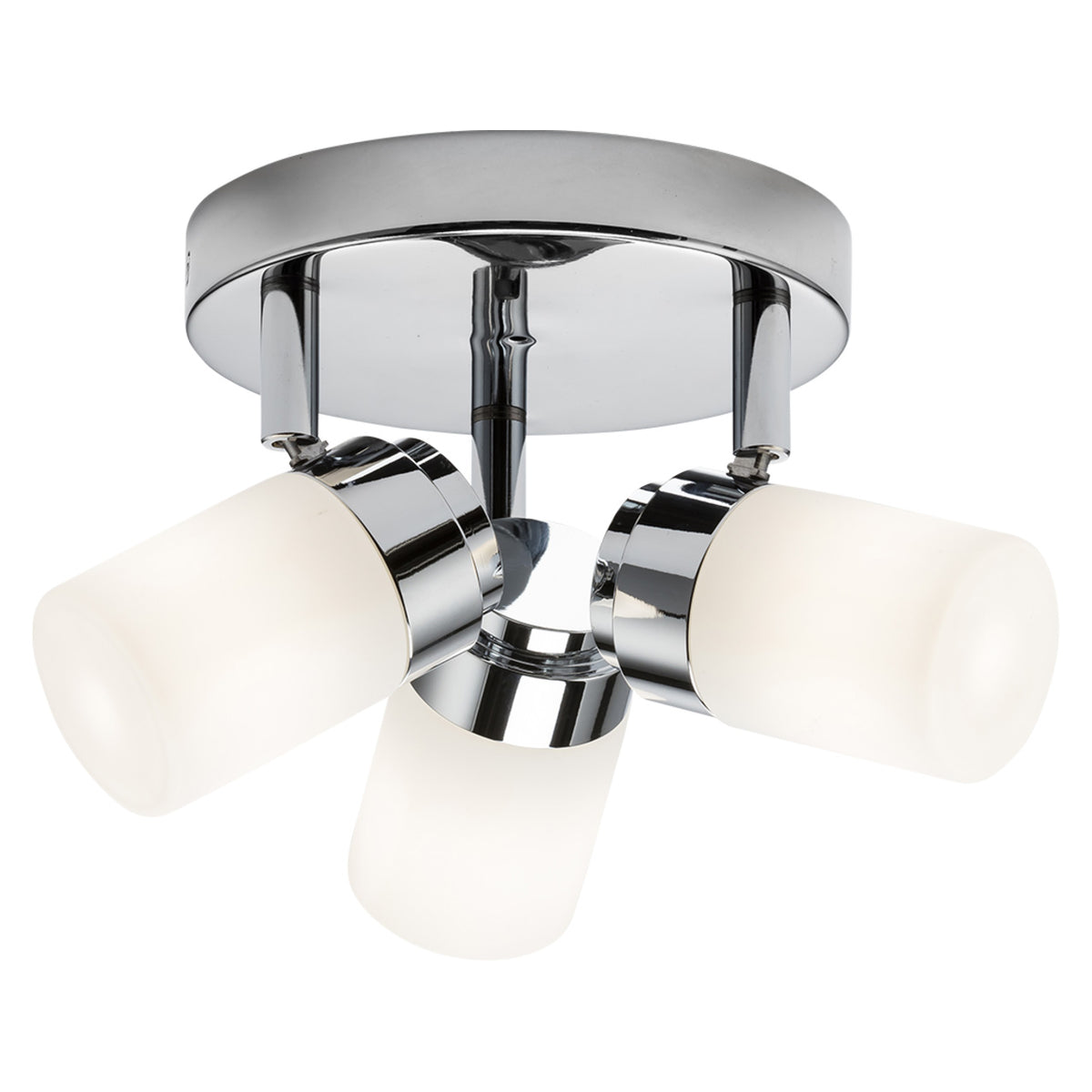 3 Light Bathroom Spotlight Frosted Glass and Chrome IP44 (1435BA02P3C ...