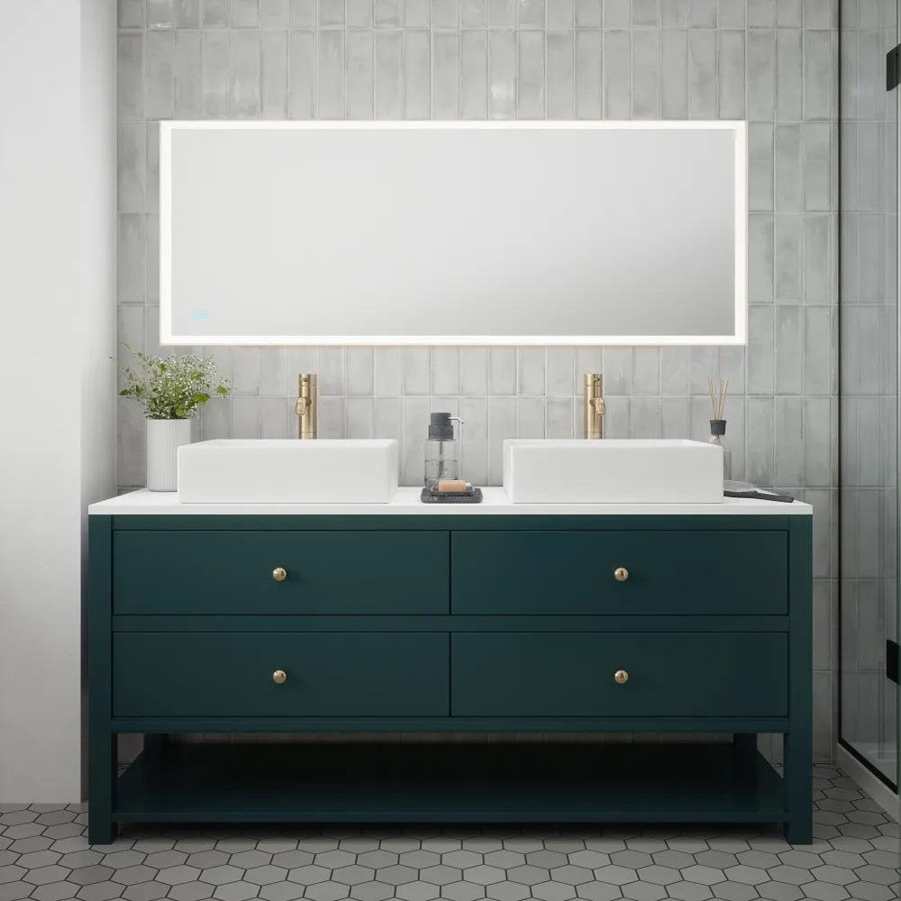 Tunable LED Bathroom Mirror 1500 x 600 mm IP44 Dimmable Demister (1356 ...
