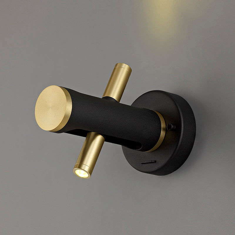 2 Light Linear LED Wall Light, Sand Black and Gold Finish (1230SPA13D ...