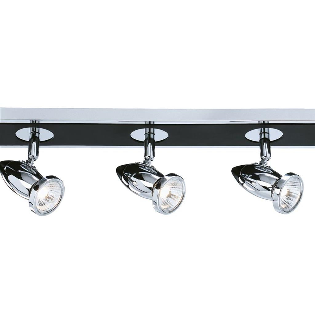 5 Light Spotlight Bar in Matt Black & Polished Chrome (0483COM7495 ...