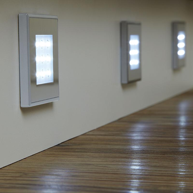 Set of 3 Stainless Steel Square LED Plinth Lights (071110080 ...