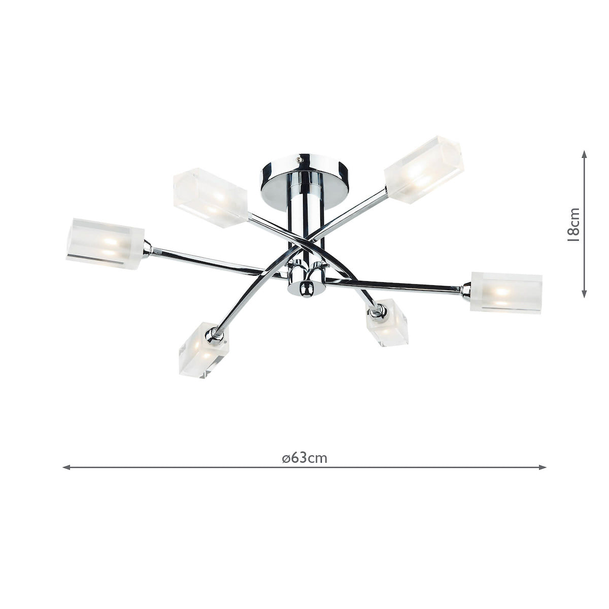 6 Light Semi Flush Polished Chrome (0183MOR6450) – Harrison Lighting