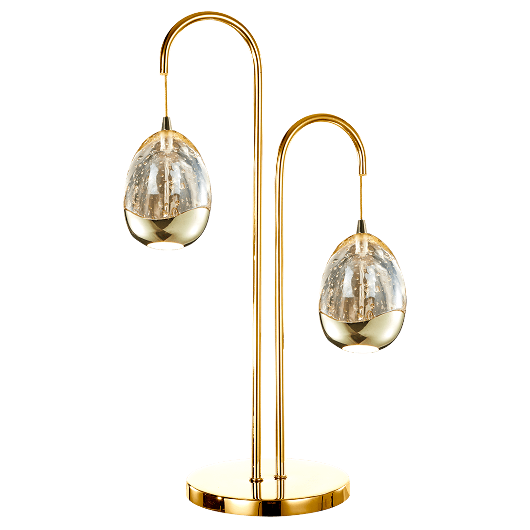 LED 2 Light Table Lamp in Gold and Clear Glass Finish (1476TERMT1300 ...